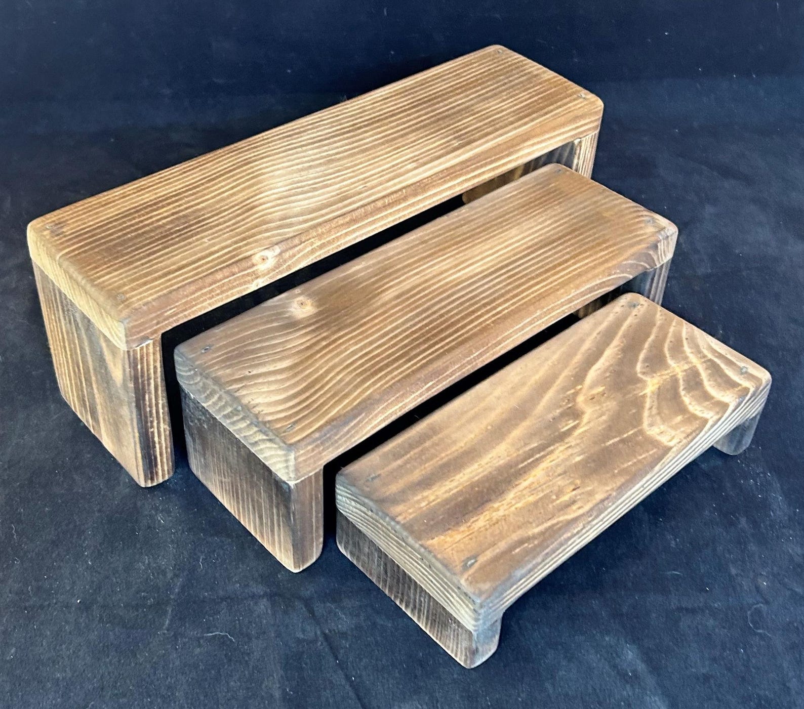 Wood Nesting Display Risers - 3.5in Deep - White Washed - Jewelry ...