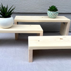 Tall Nesting Display Risers in Raw or White Washed Pine Wood - Jewelry ...