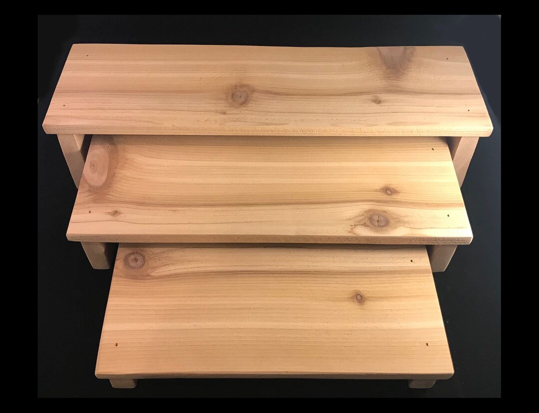 Nesting Risers in Raw or Torched Cedar Wood, Weathered Wood - Jewelry ...