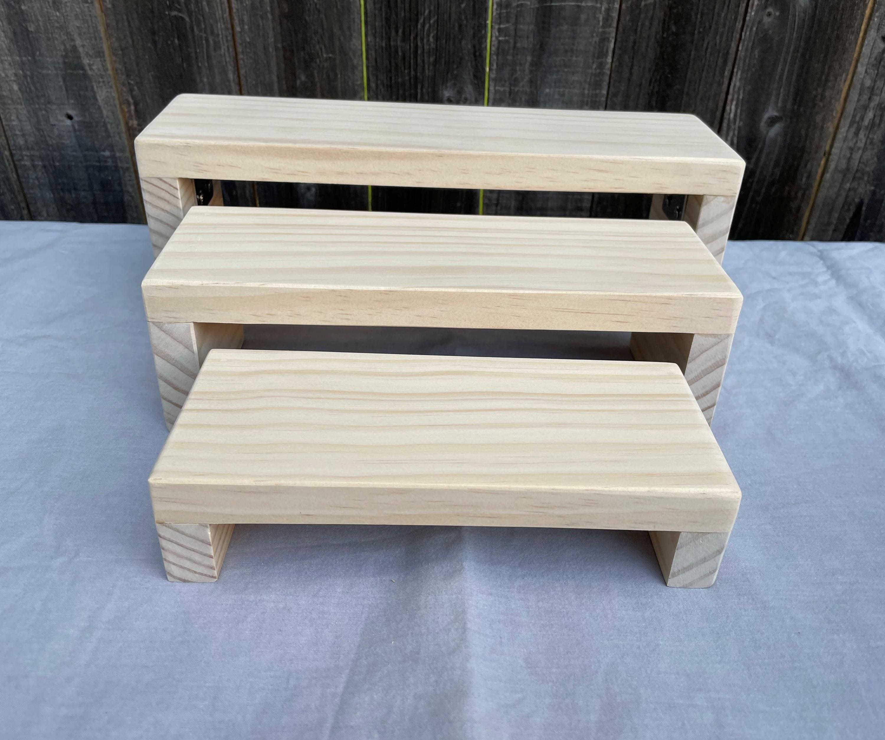 Wood Nesting Display Risers - 3.5in Deep - White Washed - Jewelry ...