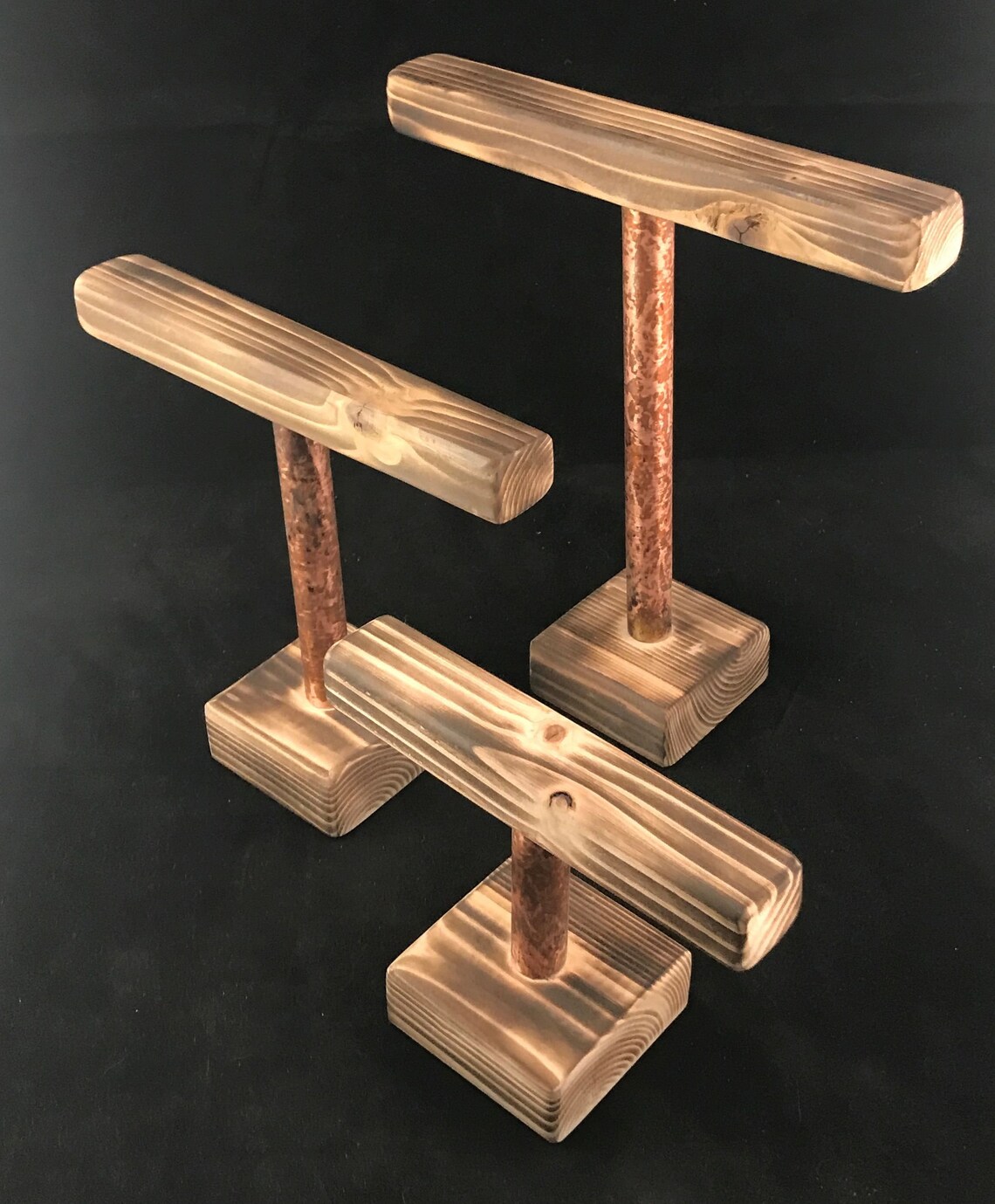 Bracelet Display Trio With Distressed Copper Riser Earring - Etsy