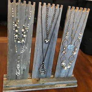 Multi-necklace Display in Torched Cedar With 3 Easels - Wind-resistant ...