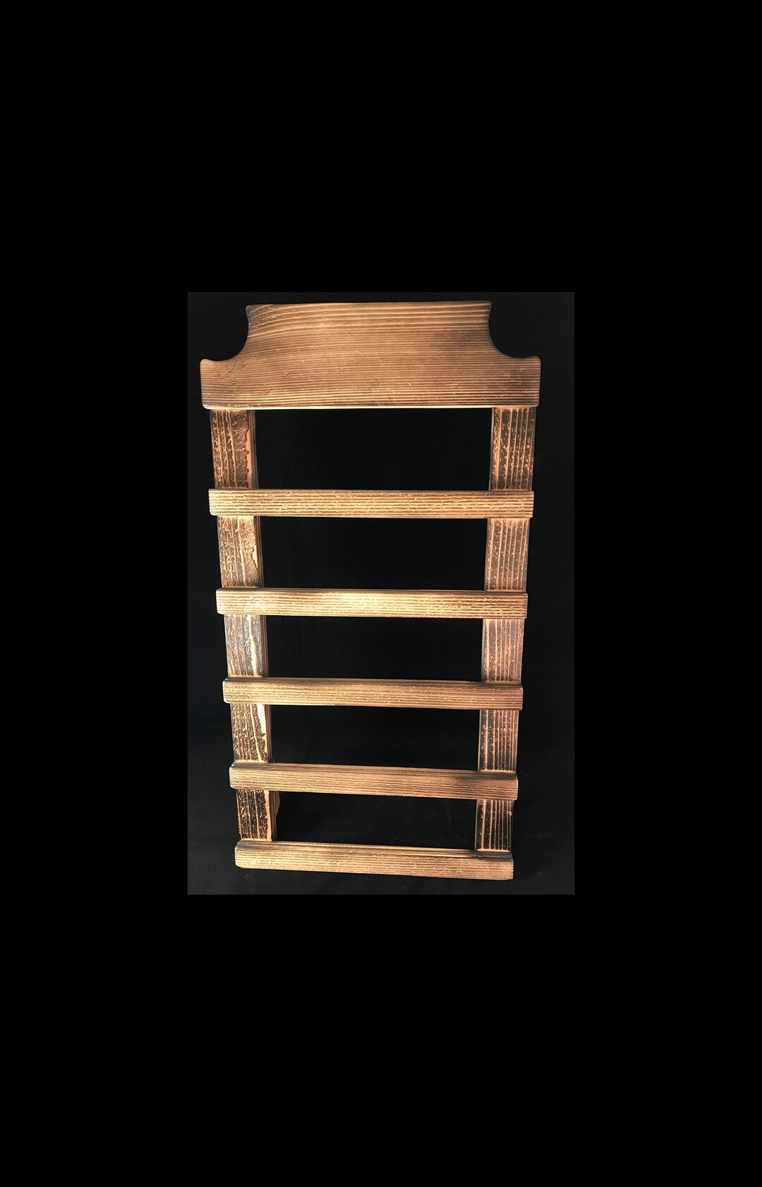 Vertical Card Holder in Torched Cedar for Tall Cards & Pendants - Earring Card Stand - Earring ...