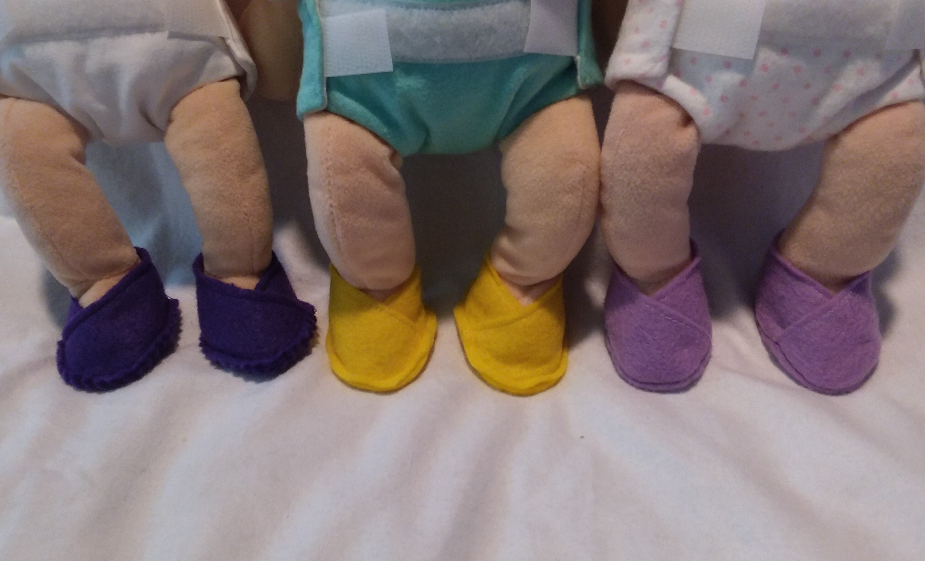 THREE STYLES of Baby Doll Shoe Patterns- Fits 12" Wee Baby Stella ...
