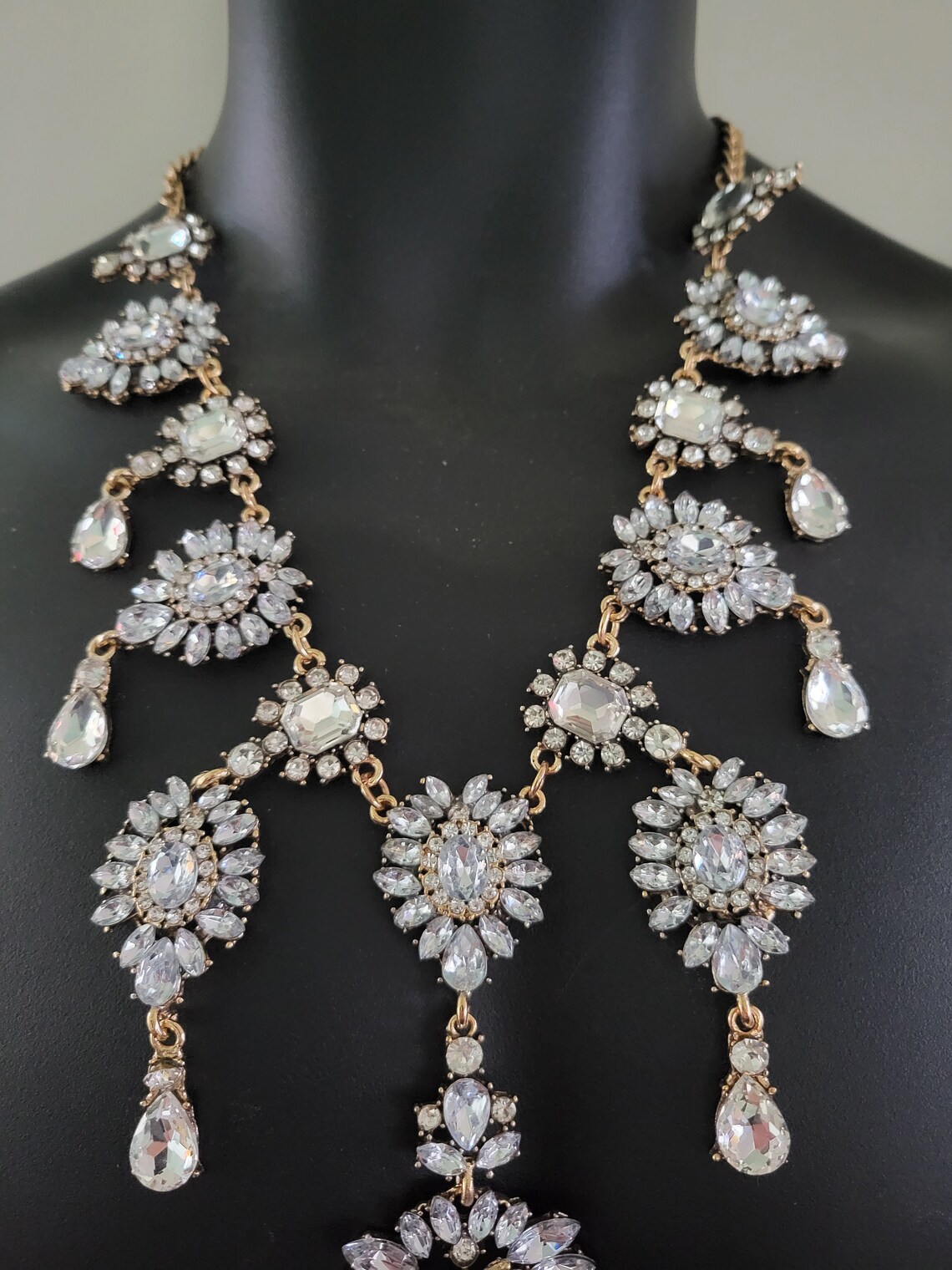 Clear White Diamond Crystal Body Harness Necklace Costume - Etsy