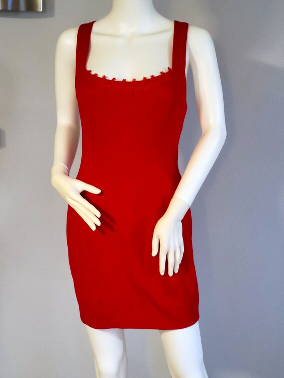Vintage Clueless 90s Style Red bodycon dress - Gem