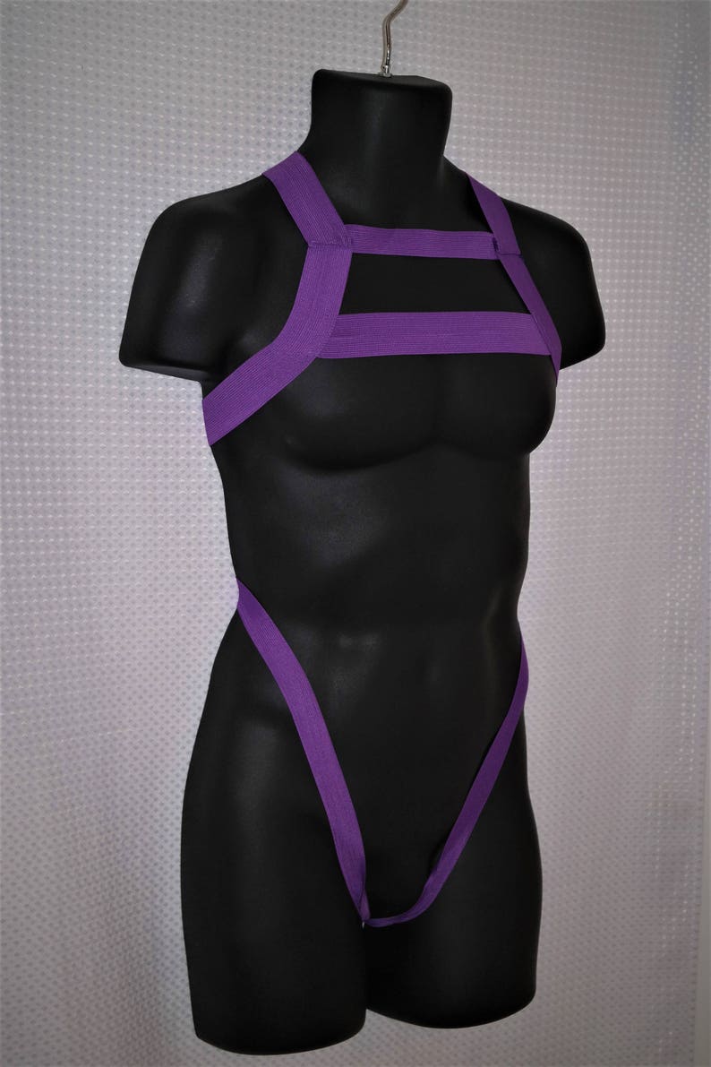 Men's Purple Elastic Chest Harness Hilton With Built in - Etsy