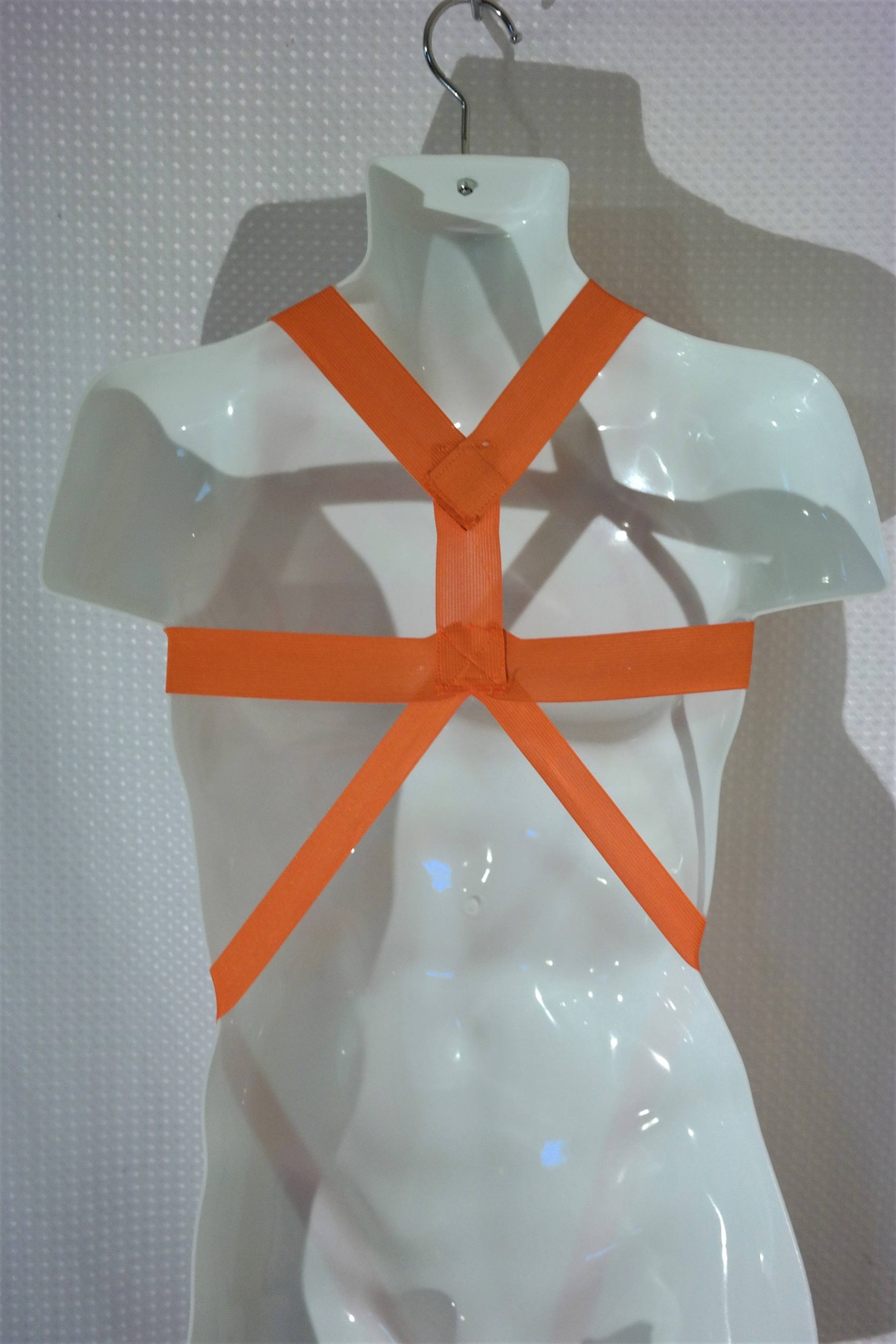 Men's Orange Elastic Chest Harness Hilton With Built in Body Strap ...