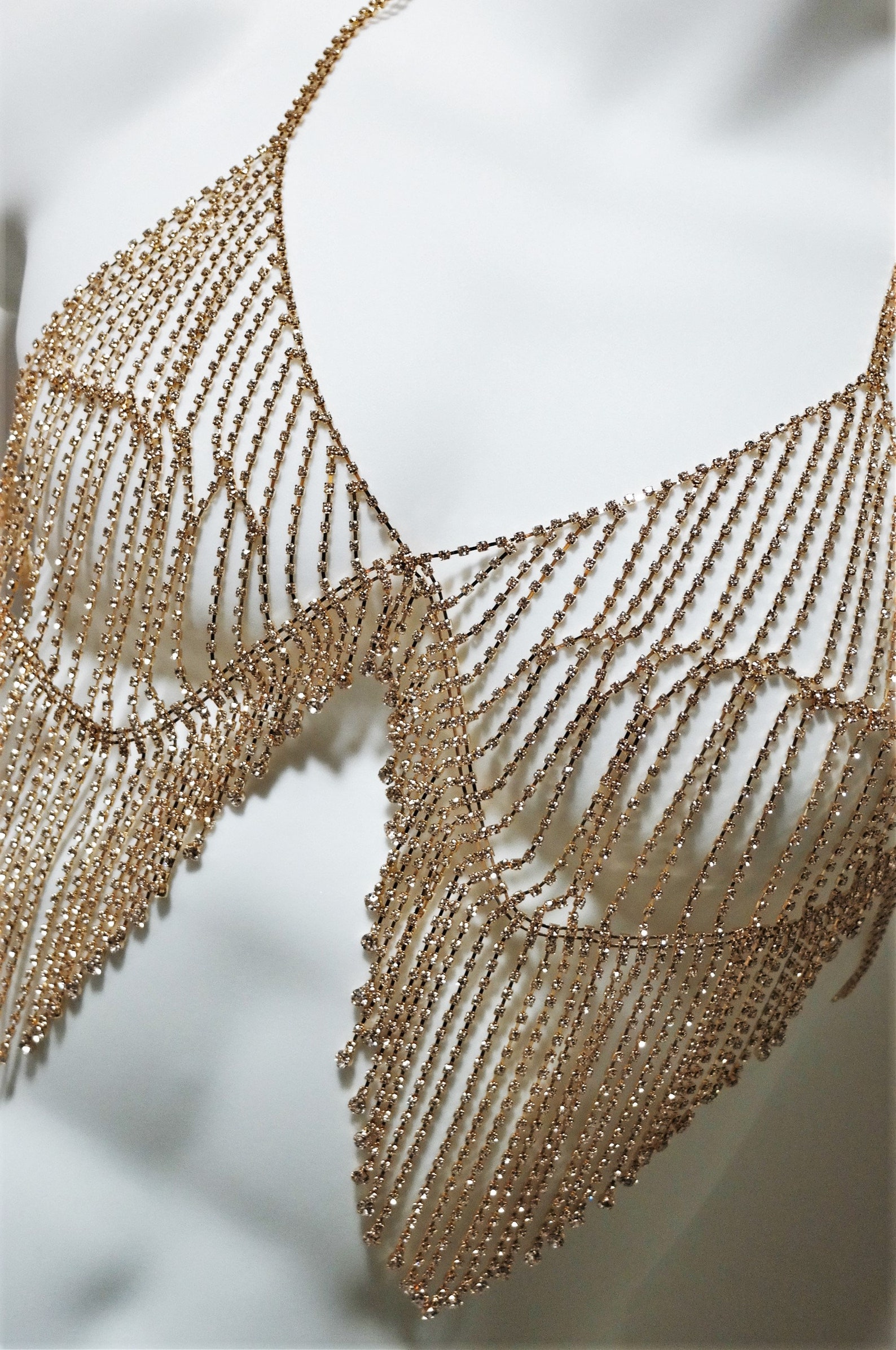Crystal Gold Chain Fringe Bra Body Fringe Top | Etsy