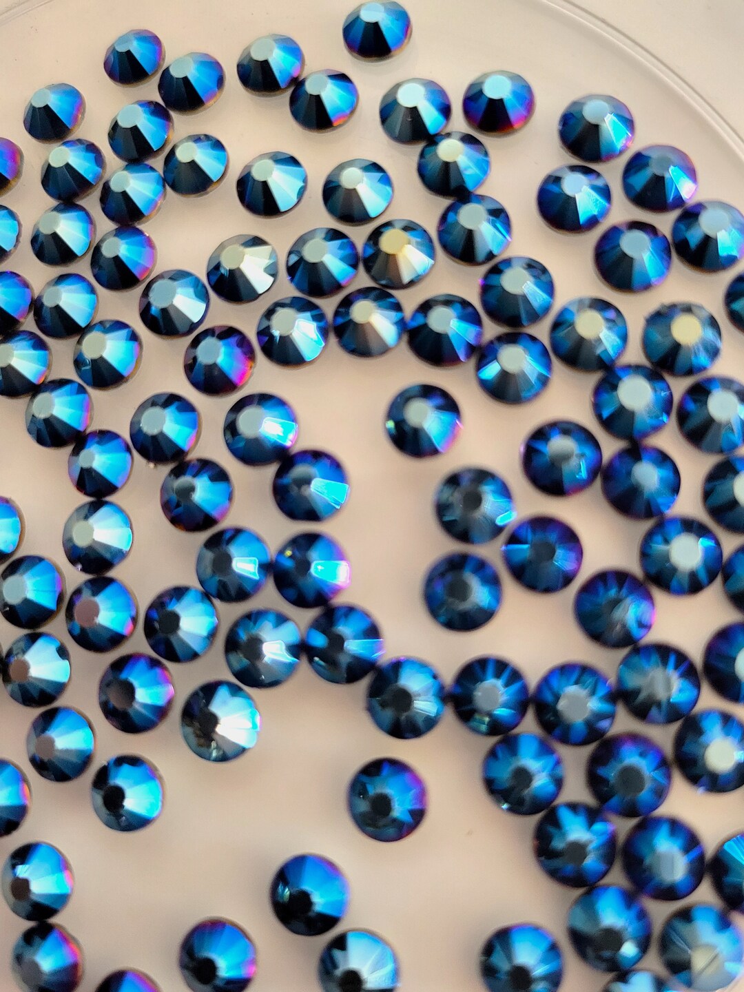 Solid Ab Blue Crystal Carrington Crystal Glass Flat Back 20SS Clear AB ...