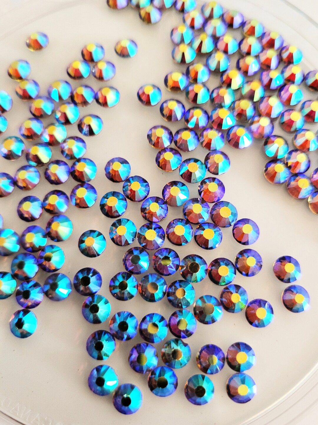 Solid Ab Sky Blue Crystal Carrington Crystal Glass Flat Back 20SS Clear ...