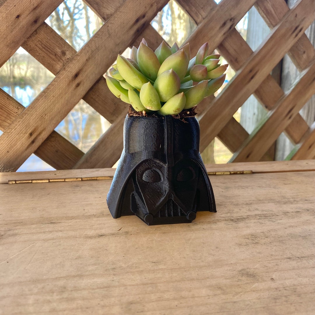 Darth Vader 3D Printed Plant Pot 3D Printer Office Planter Small Plant ...