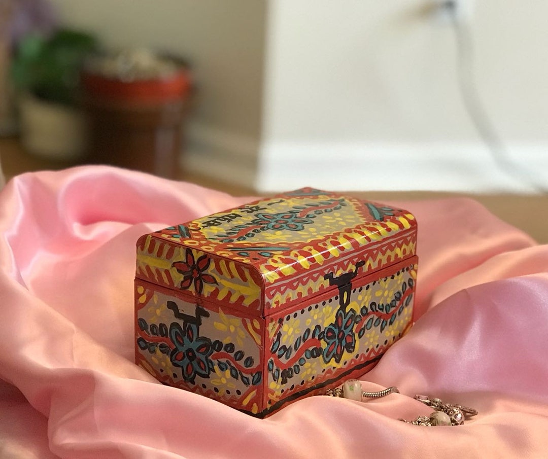 Hand Painted Trinket Box: "sandook" - Etsy