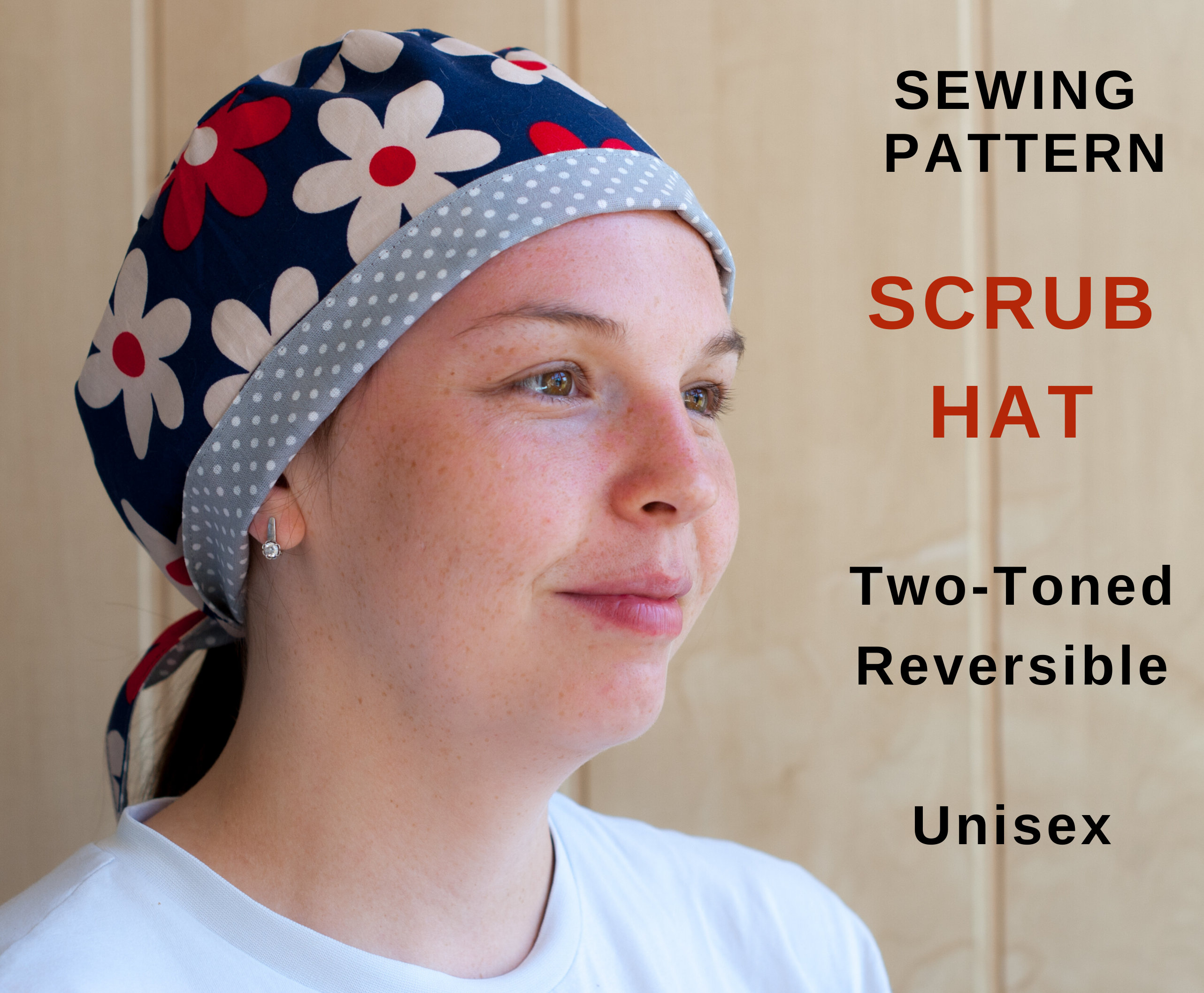 instant download scrub hat with room for hair surgical cap sewing ...