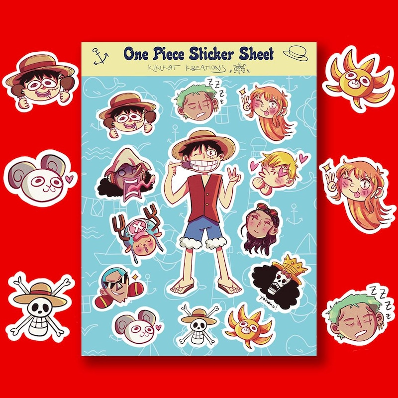 One Piece Stickers - Etsy