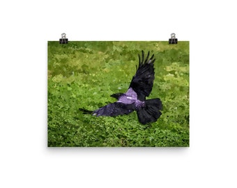 Flying raven | Etsy