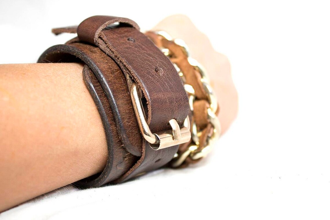 Leather Brown Handmade Bondage Handcuffs Cuffs Handmade - Etsy