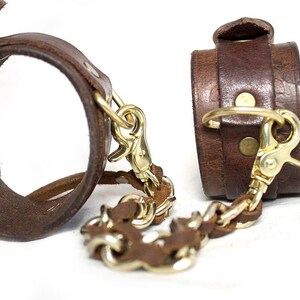 Leather Brown Handmade Bondage Handcuffs Cuffs Handmade - Etsy