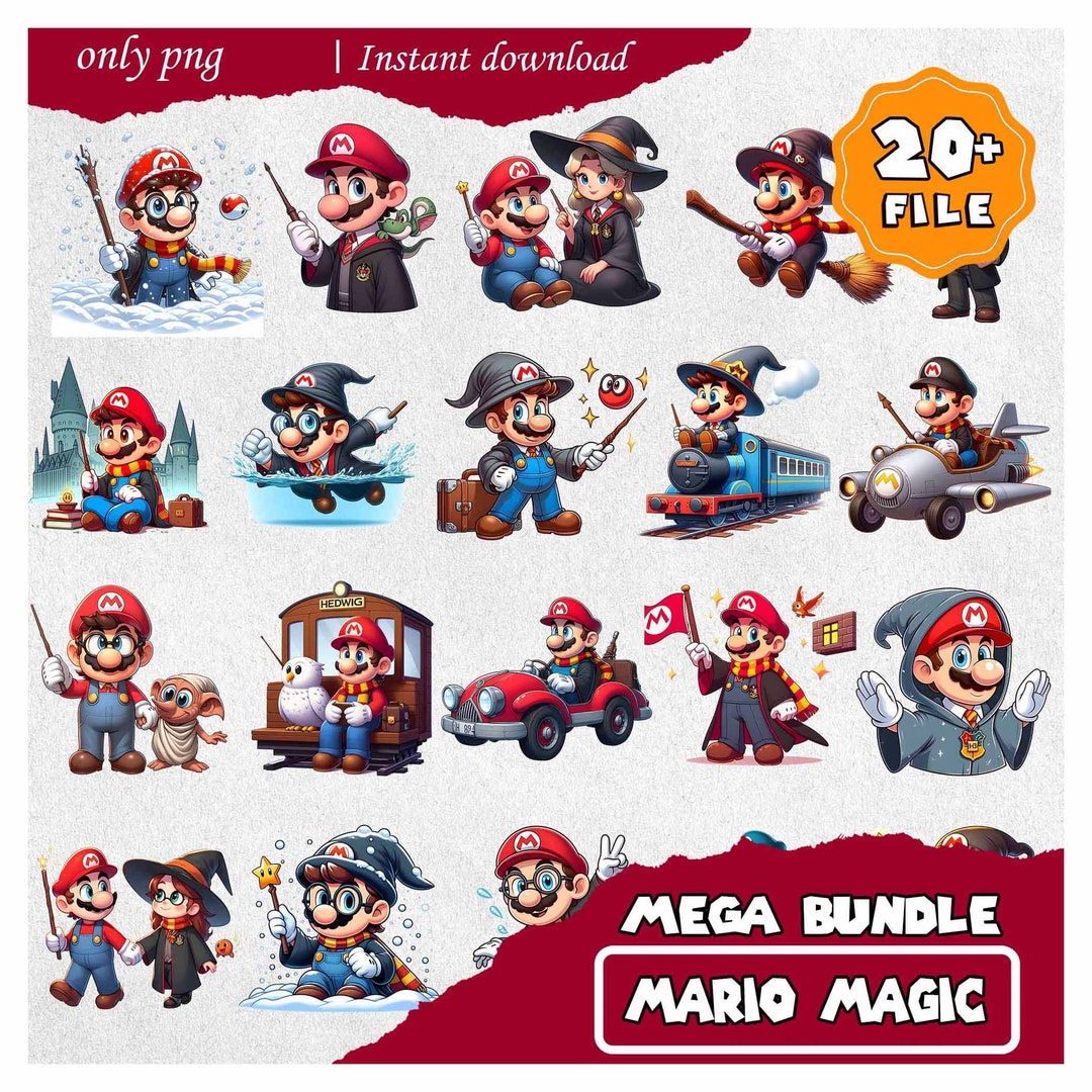 Super Mario Wizard SVG Bundle, Mario Family Svg Files, Super Mario Cut ...