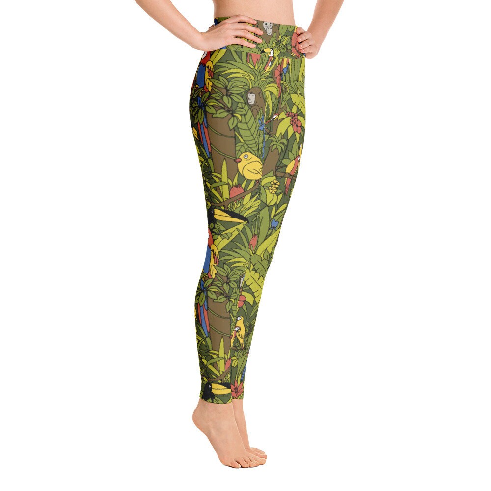 Jungle Leggings for Women, Toucan, Parrots and Monkeys - Etsy