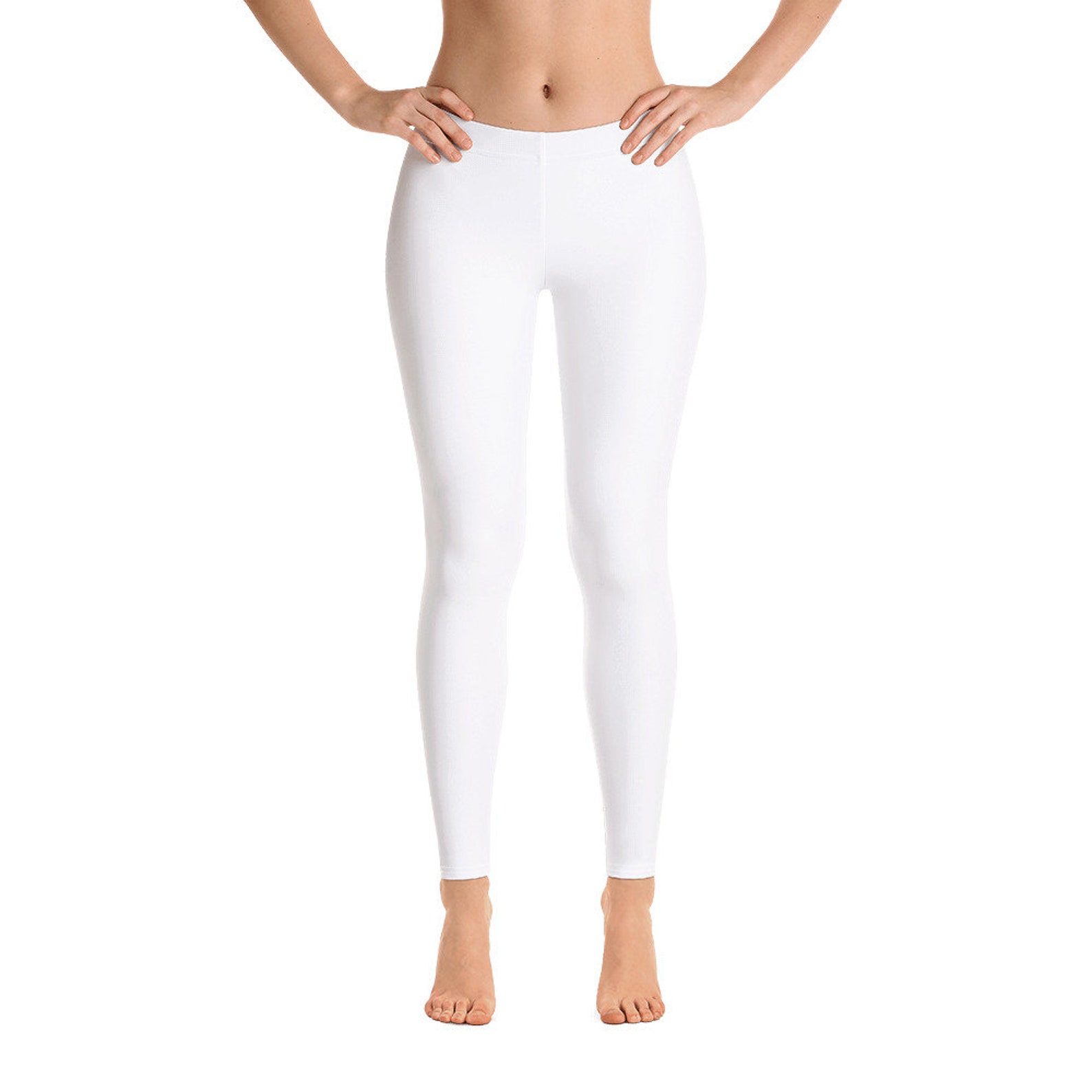 White Yoga Leggings, Active Wear, Running Tights - Etsy