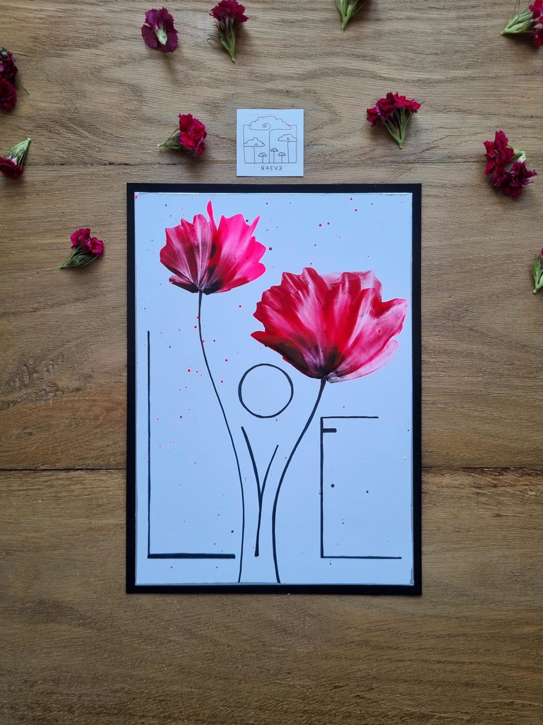Love Greeting // Wedding Anniversary or Valentine's Day Card // Poppies ...