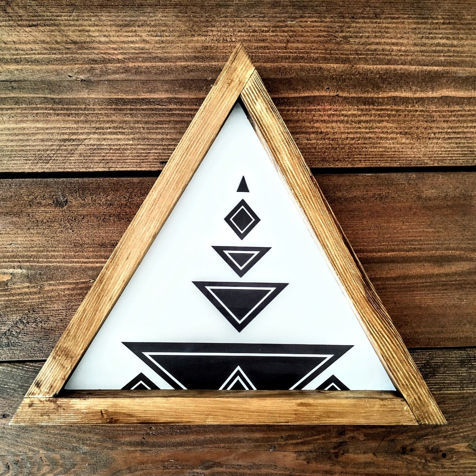 Aztec Wood Sign Aztec Triangle Wood Sign Wood Wall Art | Etsy