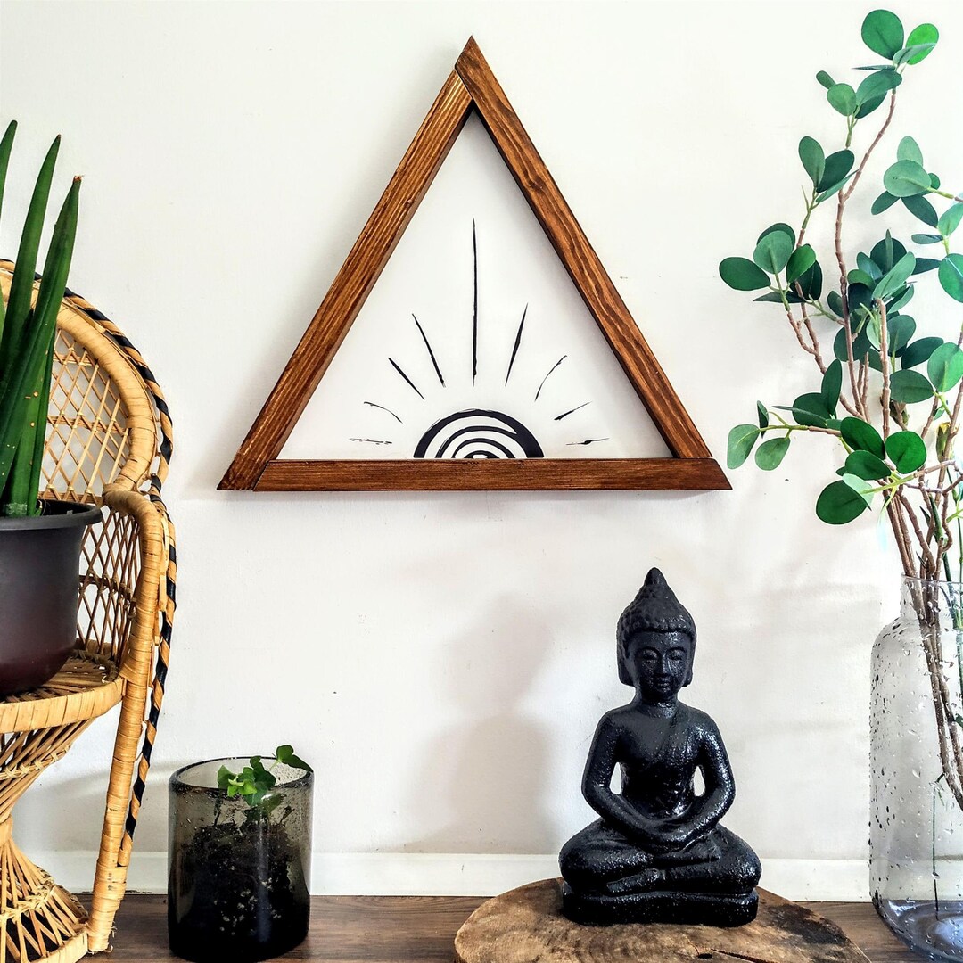 Aztec Wood Sign, Aztec Triangle, Wood Sign, Wood Wall Art, Wall ...