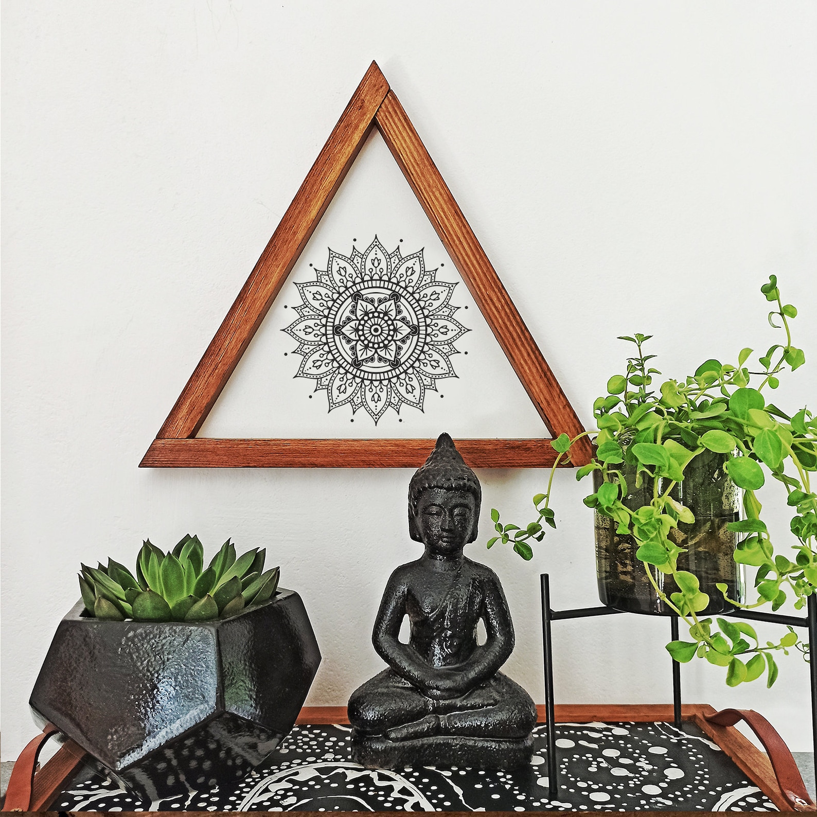 Mandala Holz Wand kunst hängend Kopfteil Boho Gemälde - Etsy.de