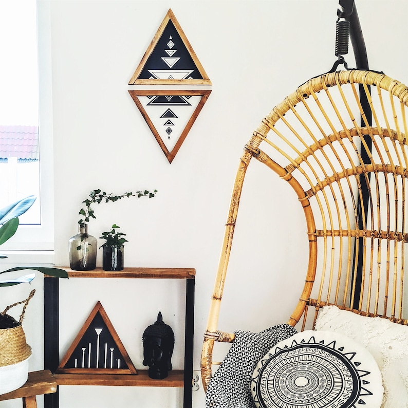 Aztec Wood Sign Aztec Triangle Wood Sign Wood Wall Art | Etsy