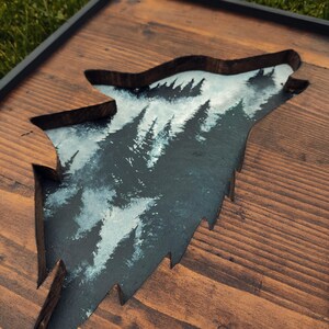 Hand-painted Forest Wolf Wood Wall Art: Mountain Decor - Etsy