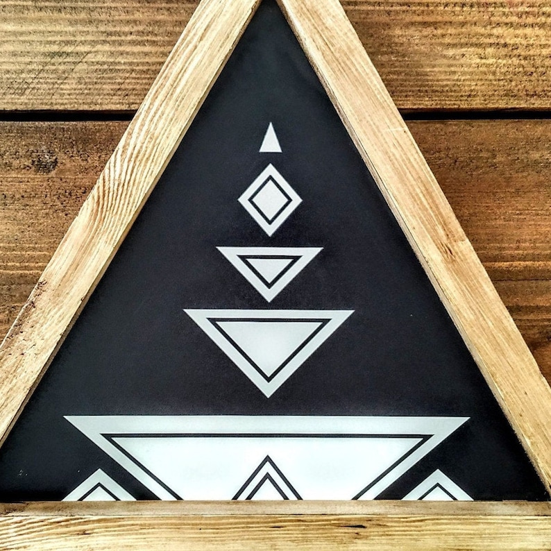 Aztec Wood Sign Aztec Triangle Wood Sign Wood Wall Art - Etsy