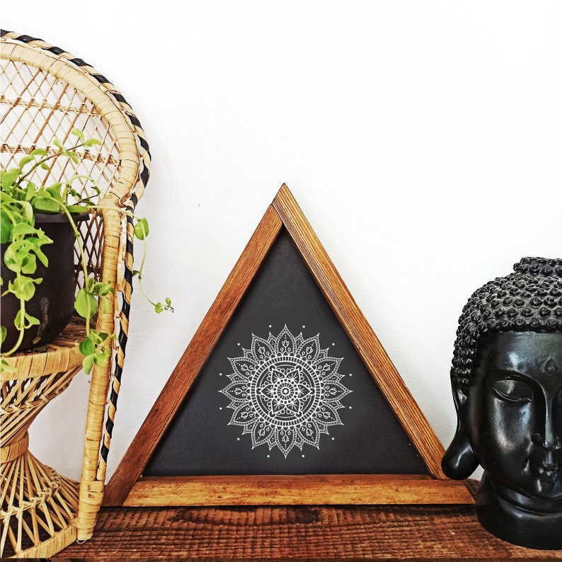 Mandala Wood Wall Art Hanging Headboard Bohemian Painting | Etsy