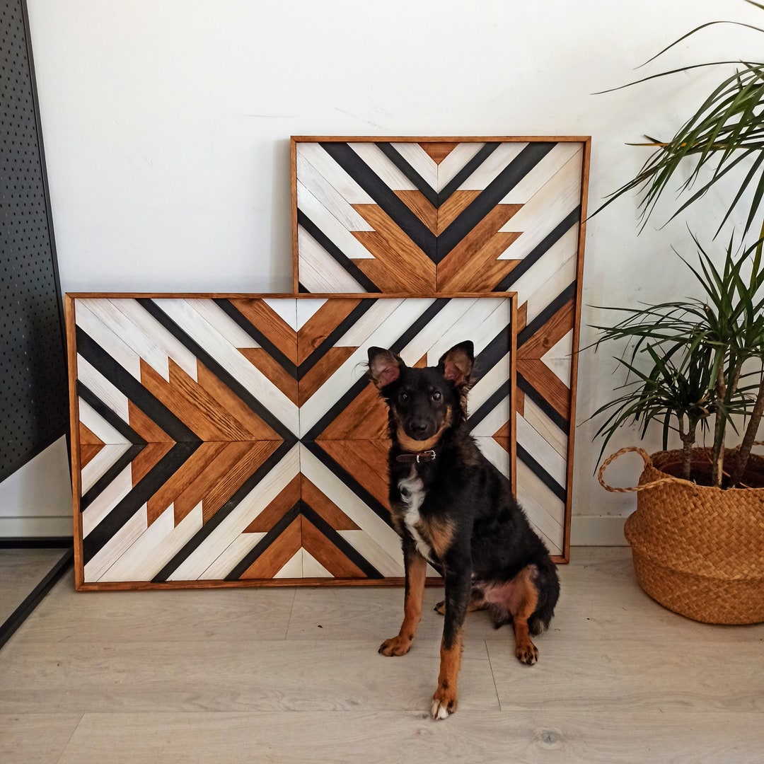 24x36''aztec Wood Wall Art,boho Wall Art, Aztec Wood, Boho Wood Art ...