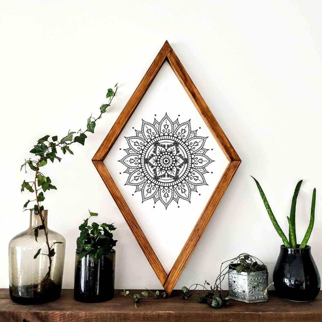 Mandala Wooden Decor, Mandala Wall Art, Wall Art Hanging, Bohemian Wall ...