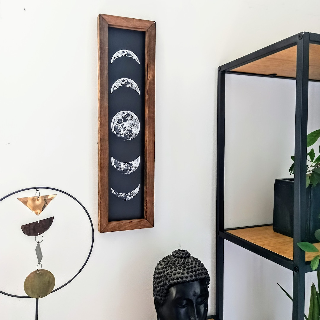 Moon Phases Wall Decor in Wooden Frame – Unique Wall Art - Etsy