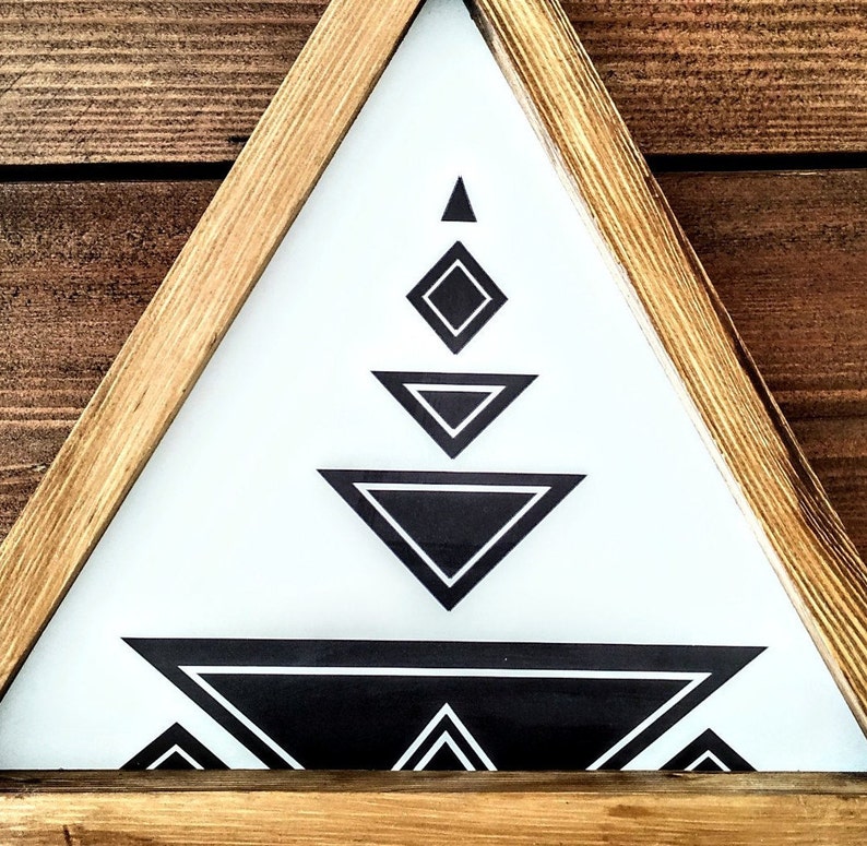 Aztec Wood Sign Aztec Triangle Wood Sign Wood Wall Art - Etsy