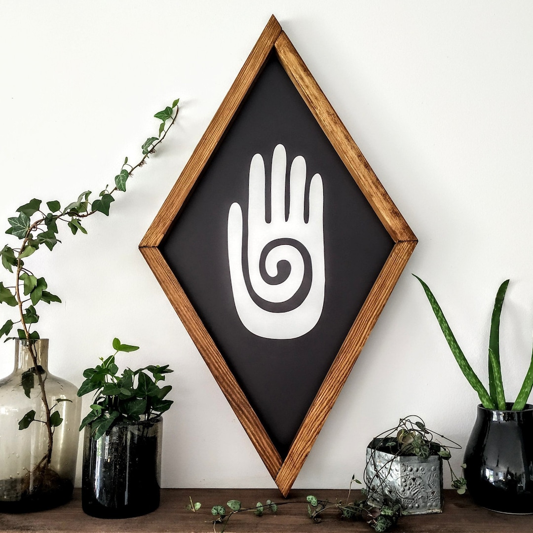 Aztec Wood Sign, Wood Hand, Wood Wall Art, Wall Hangings, Home Decor ...