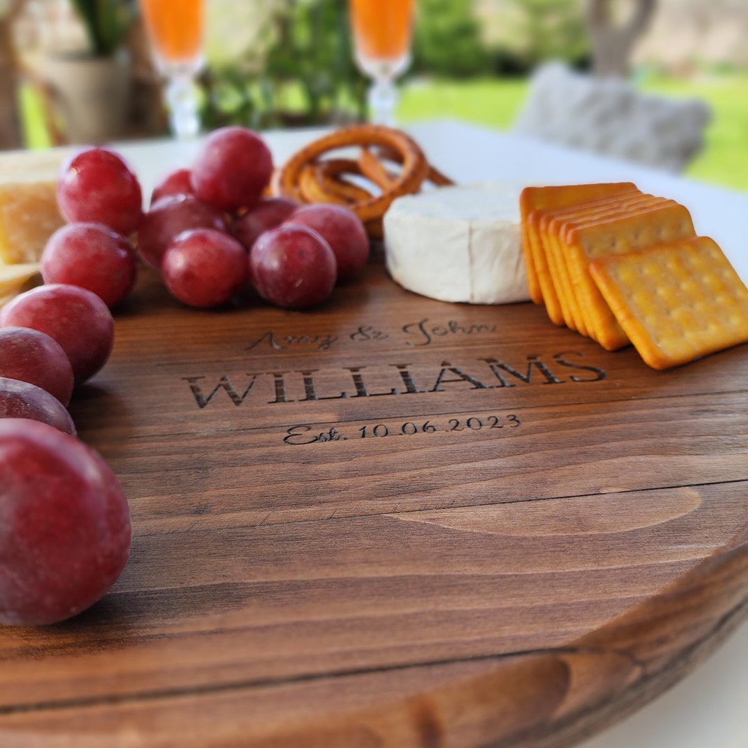 Personalized Engraved Lazy Susan: Rotating Wood Serving Board - Etsy