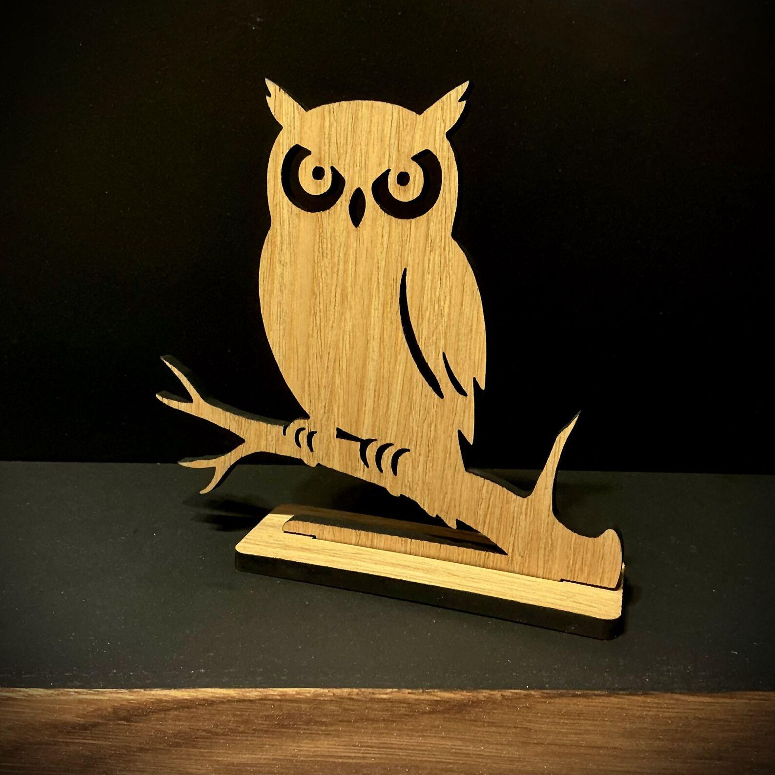 Oak Owl Silhouette – Handmade Wooden Decor – Natural Finish ...