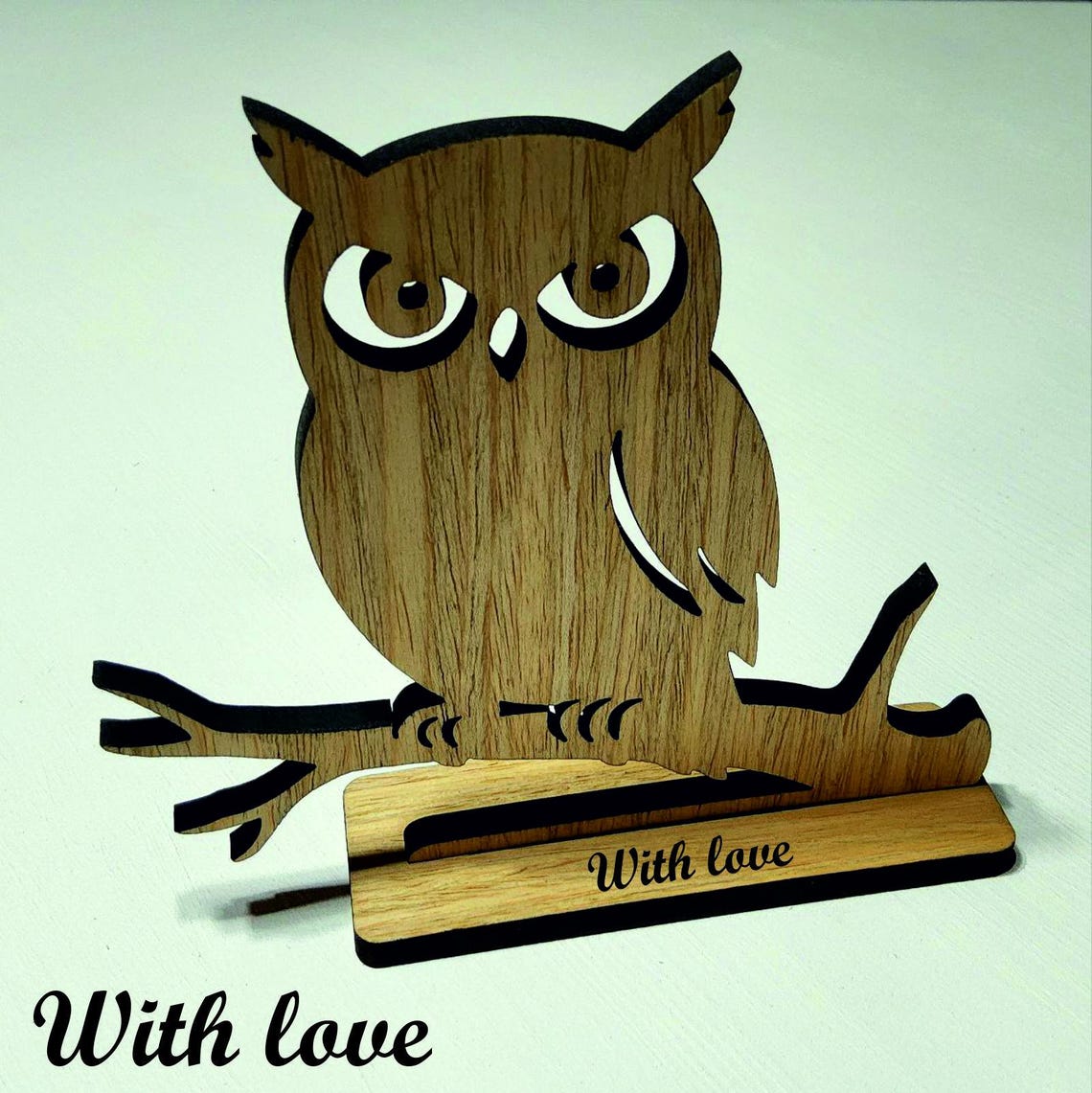 Oak Owl Silhouette – Handmade Wooden Decor – Natural Finish ...
