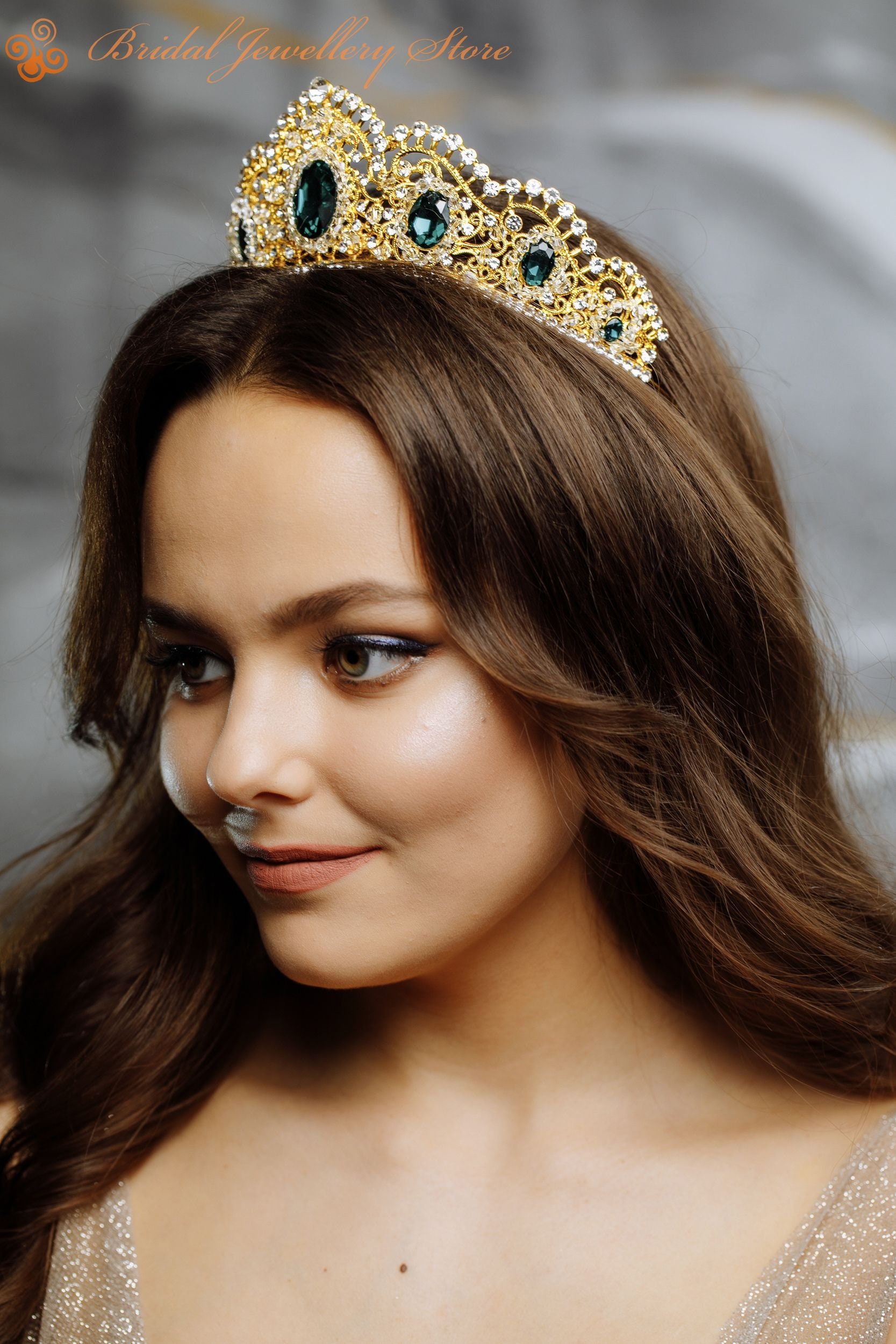 Bridal Tiaragold Tiarabridal Crowncolor Tiarawedding Hair - Etsy Australia