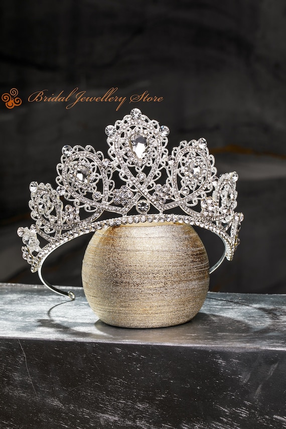 Bridal Tiara Silver Tiara Crystal Bridal Crown Wedding | Etsy