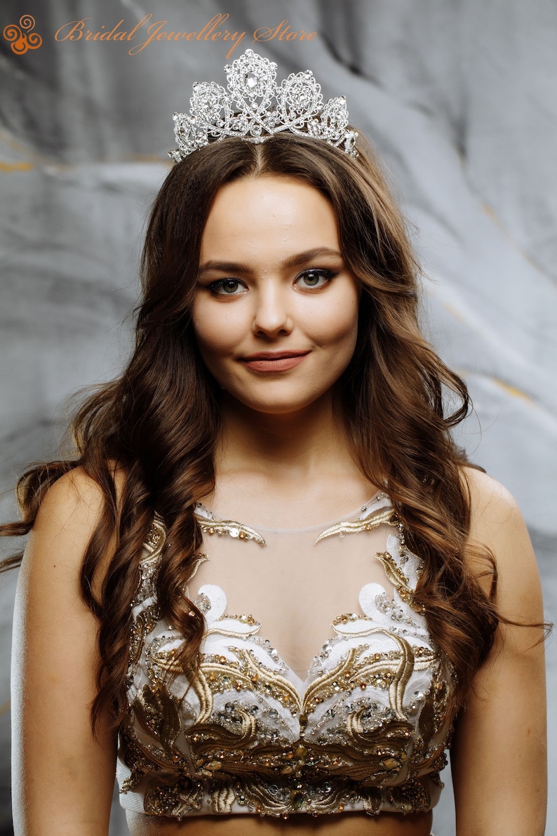 Bridal Tiara Silver Tiara Crystal Bridal Crown Wedding - Etsy