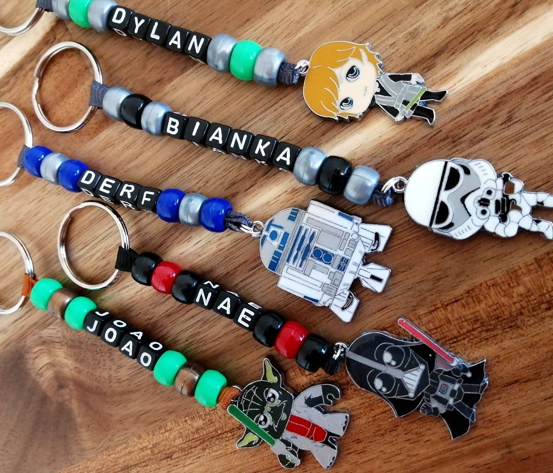 Personalized Star Wars Keyring: Enamel Charm Name Keychain, Jedi Gift ...