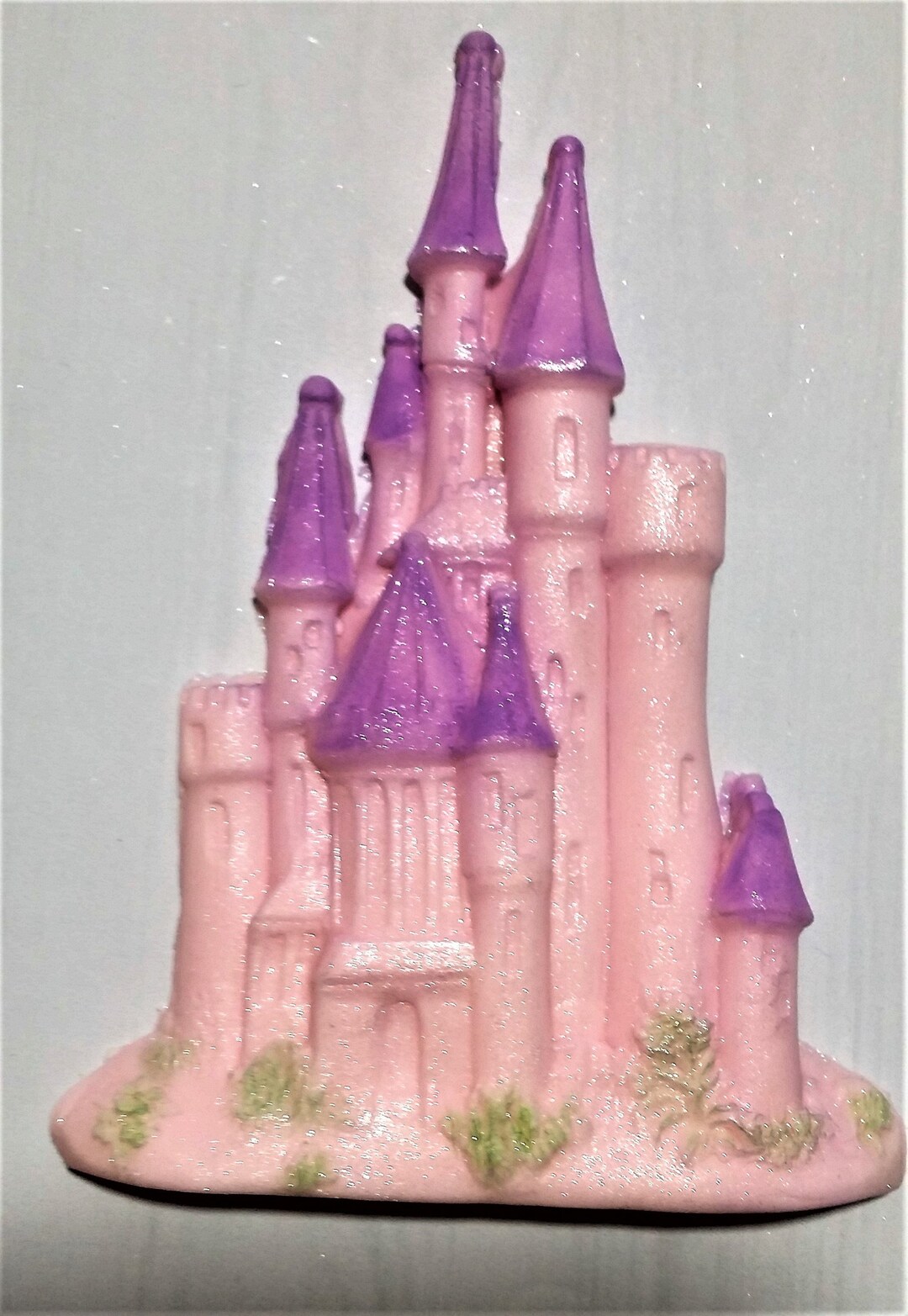 Pink Princess Castle With Purple Turrets Edible Sugar Paste - Etsy