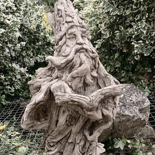 Stone Garden Tree Wizard Hand Cast Statue Ornament - Etsy UK