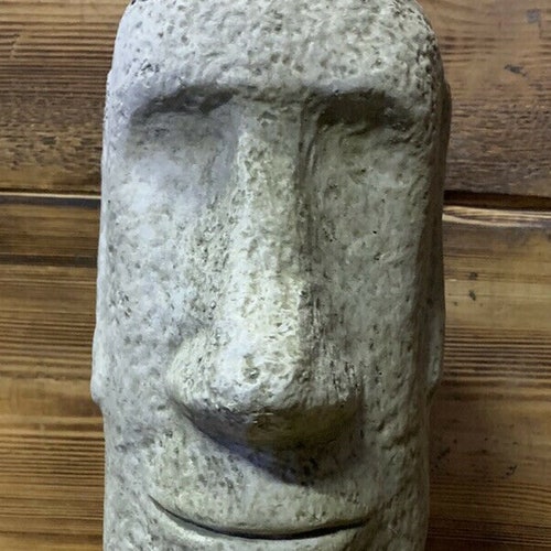 Stone Garden Pair of Moai Easter Island Head Tiki Ornaments - Etsy
