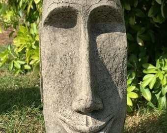 Stone Easter Island Head Statue Face MOAI/TIKI Style Garden - Etsy UK
