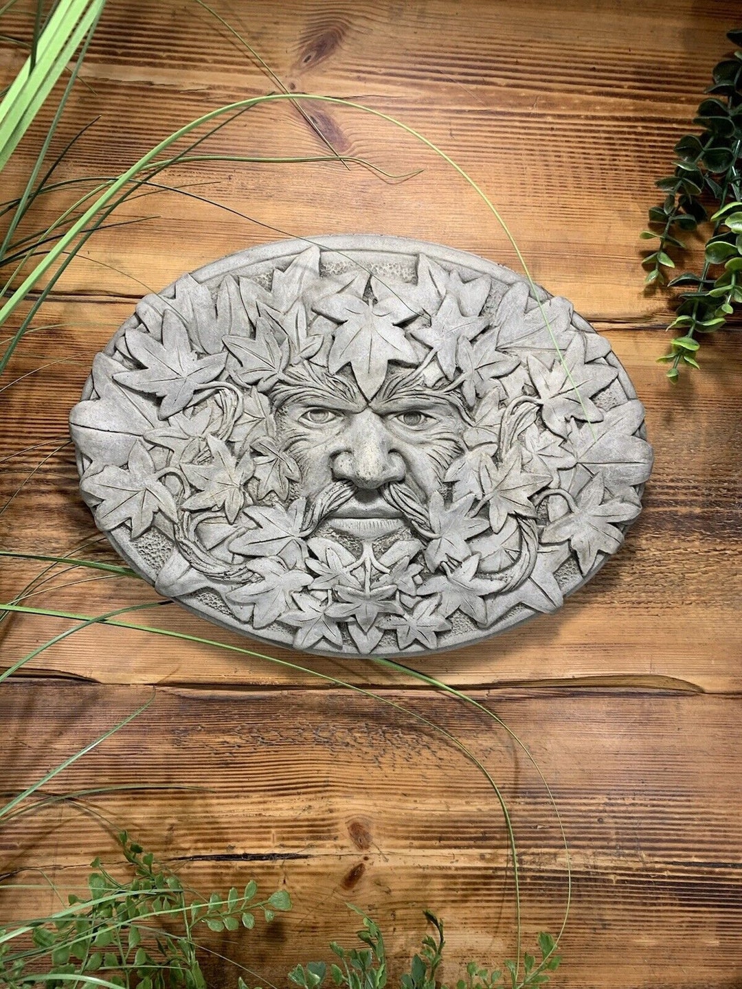 Stone Garden Tree Man Green Man Wall Plaque Hanging Ornament - Etsy